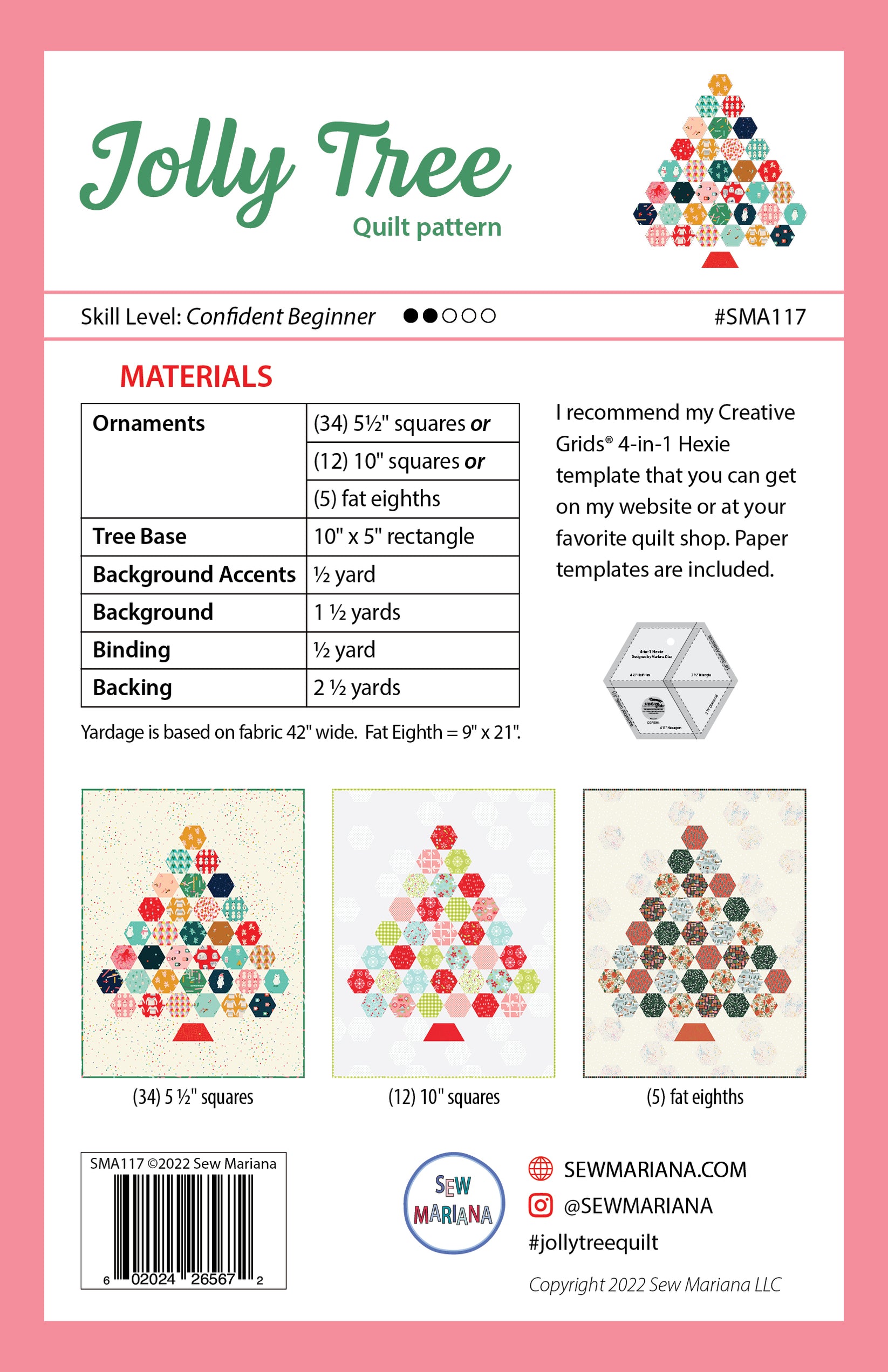 Jolly Tree Quilt Pattern - PDF – sewmarianashop